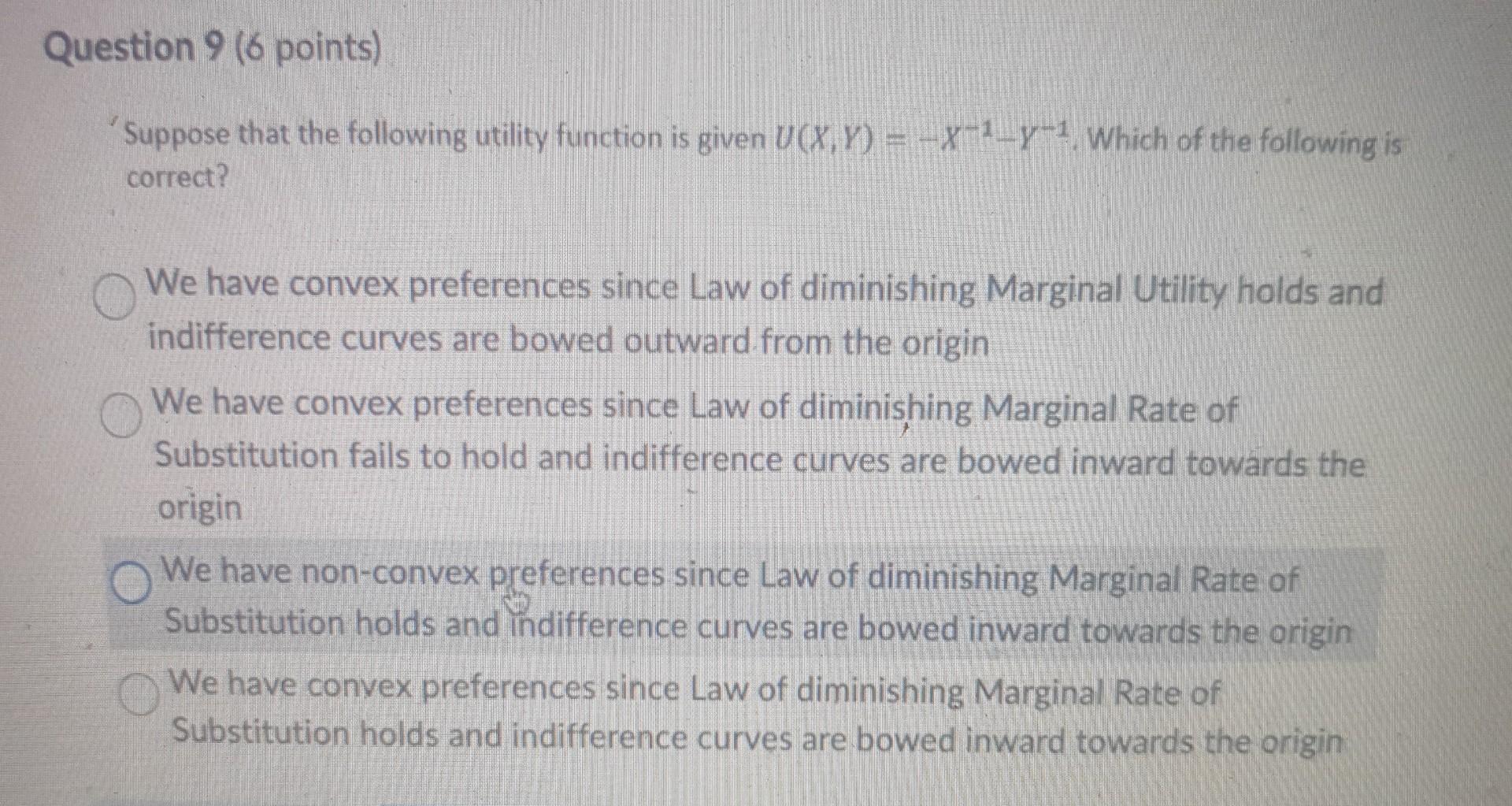 Solved 'Suppose that the following utility function is given | Chegg.com