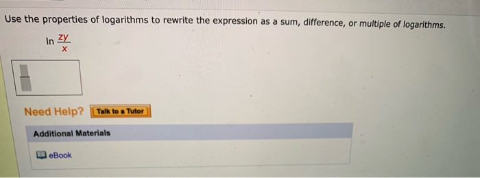 Solved Use the properties of logarithms to rewrite the | Chegg.com