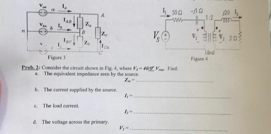 Solved Ia LAB I, I IBC Vs 72 Zb ICA Q Figure 3 ms Prob. 2: | Chegg.com