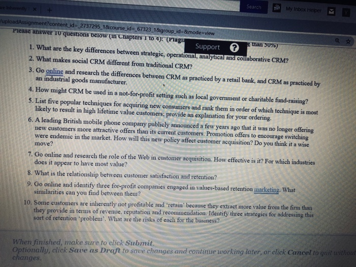 Solved + Search My Inbox Helper uploadAssignment?content | Chegg.com