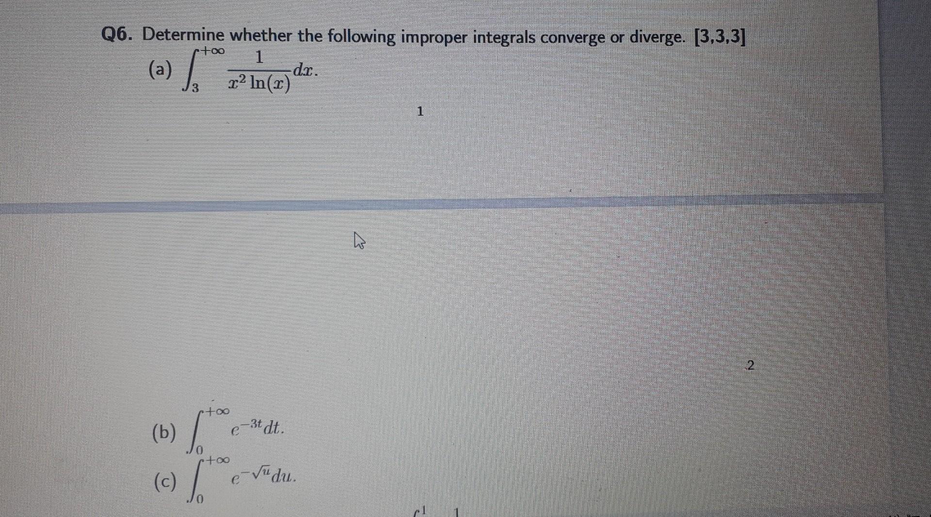 Solved Q6. Determine whether the following improper | Chegg.com Solved Q6. Determine whether the following improper | Chegg.com
