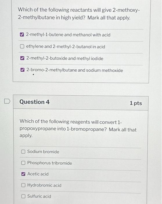 Solved Which of the following reactants will give | Chegg.com