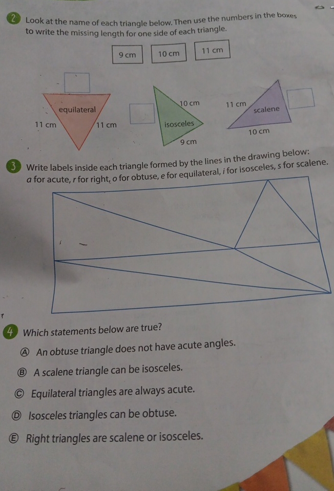 Solved (2) ﻿Look at the name of each triangle below. Then | Chegg.com