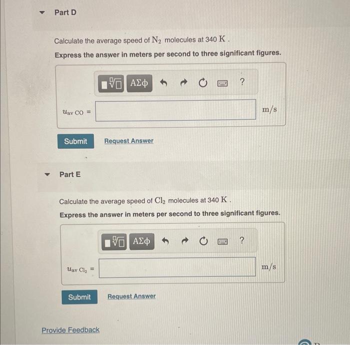 Solved Place the following gases in order of decreasing | Chegg.com
