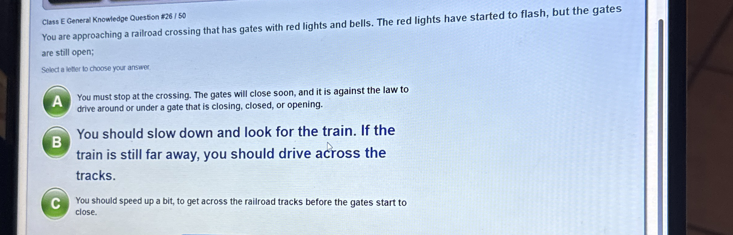 Solved Class E General Knowledge Question #26 / 50You are | Chegg.com