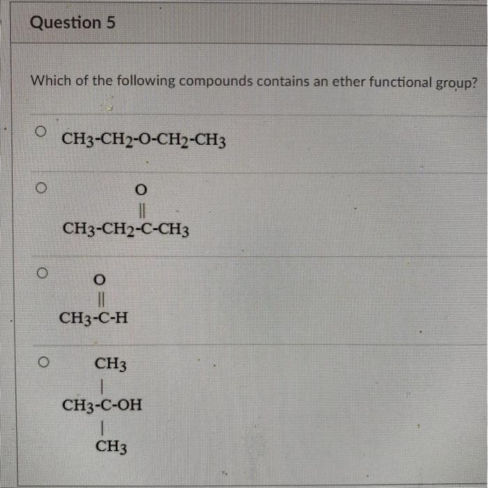 Solved Question 5 Which of the following compounds contains | Chegg.com