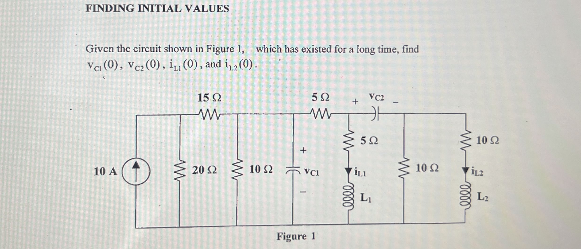 Solved FINDING INITIAL VALUESGiven the circuit shown in | Chegg.com
