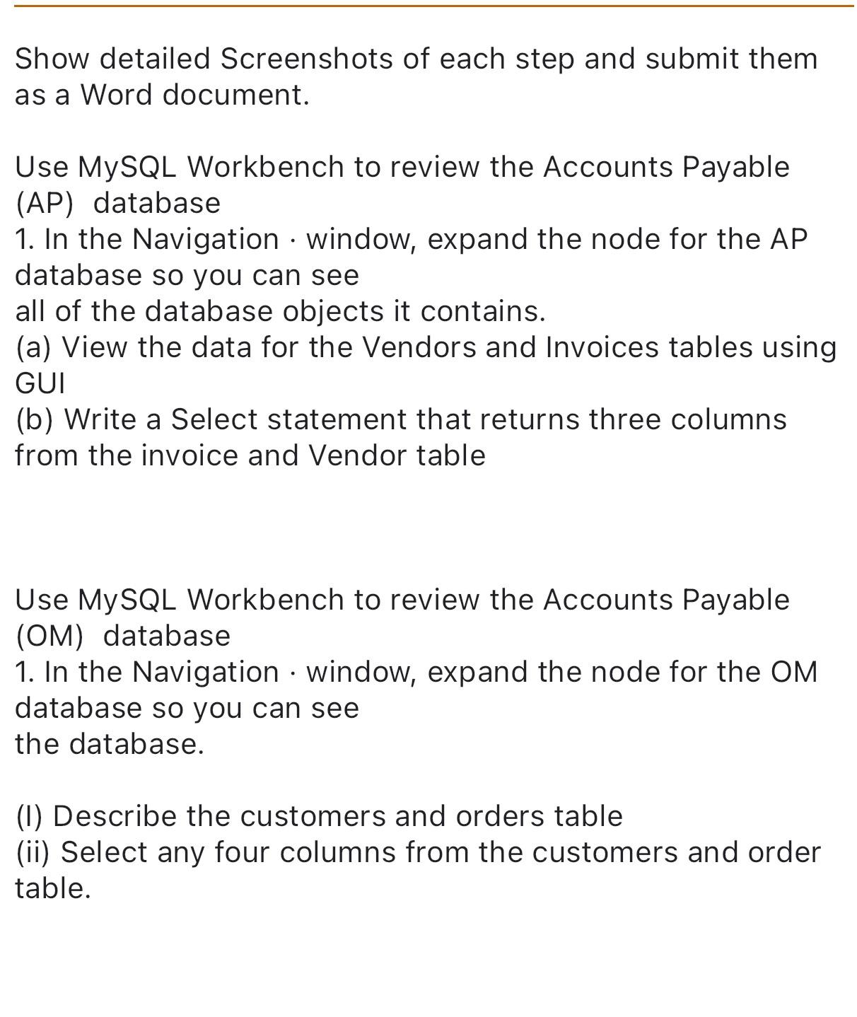 Solved Show detailed Screenshots of each step and submit | Chegg.com