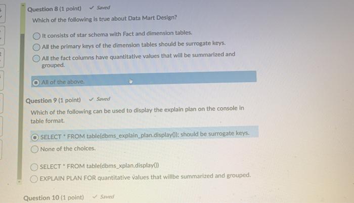 Solved 5 Question 8 (1 point) Saved Which of the following | Chegg.com