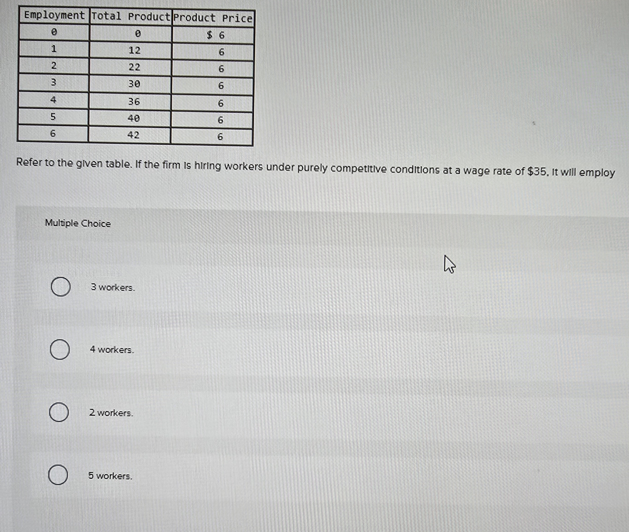 Solved \table[[Employment,Total Product,Product | Chegg.com