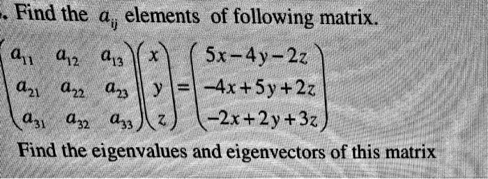Solved X Find the a, elements of following matrix. a 42013 | Chegg.com