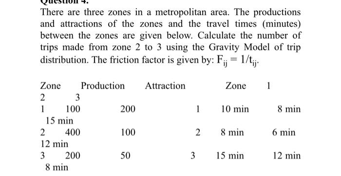 Solved There are three zones in a metropolitan area. The | Chegg.com