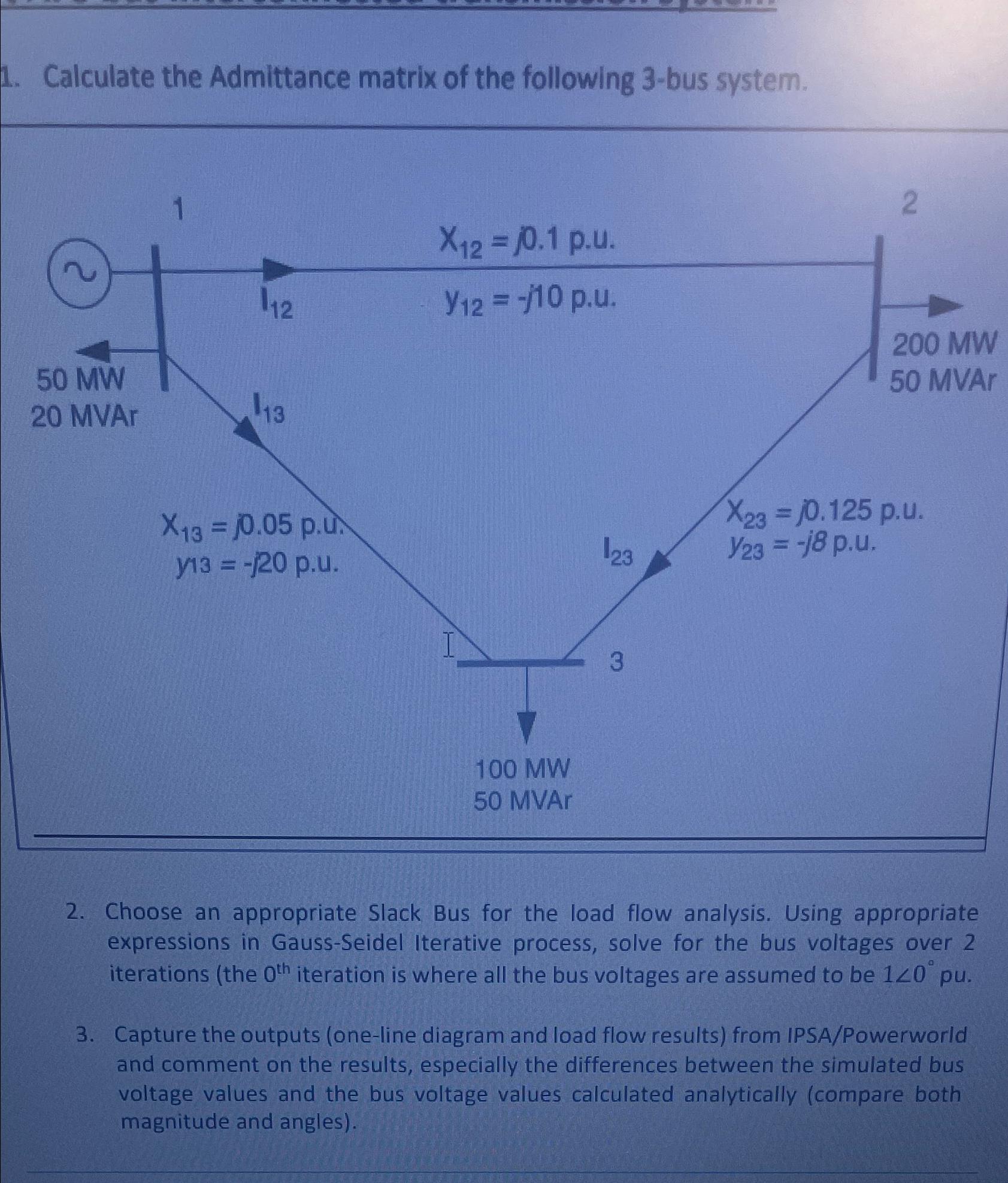 Solved Calculate the Admittance matrix of the following | Chegg.com