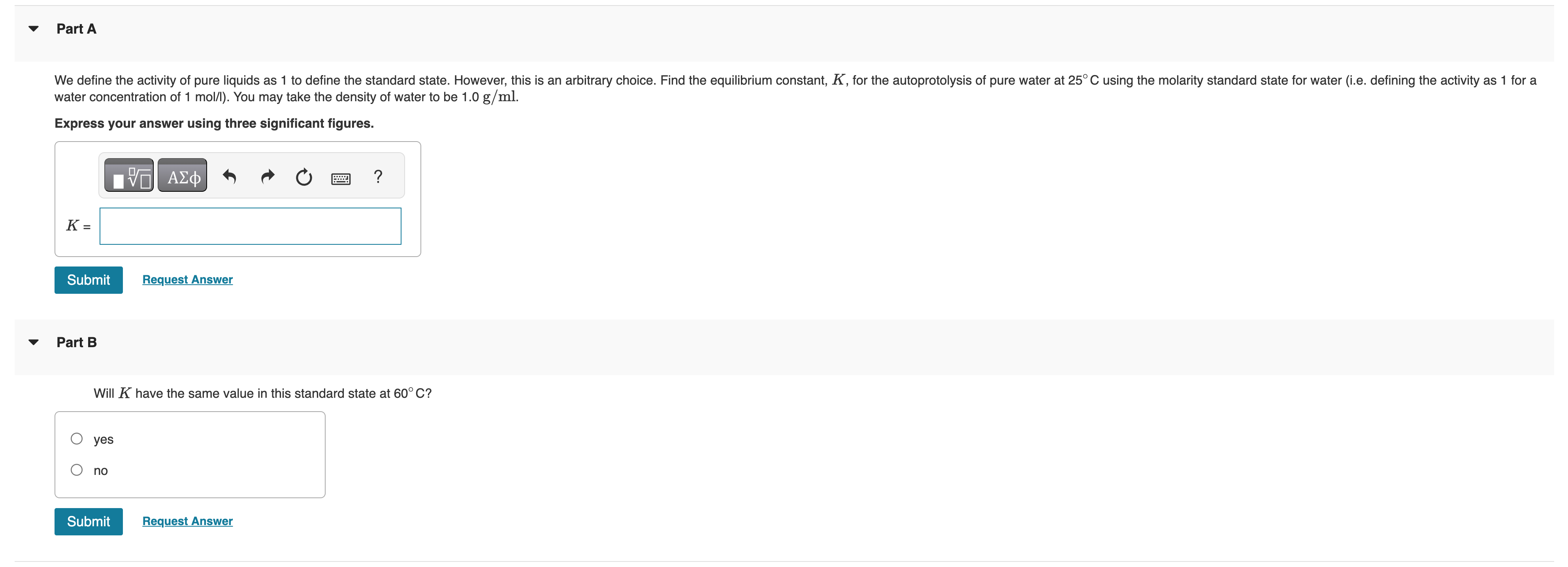 Solved Please answer both parts:Part Awater concentration | Chegg.com