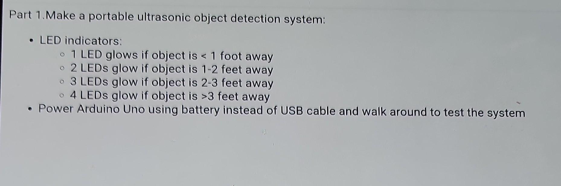 Solved Part 1 Make A Portable Ultrasonic Object Detection