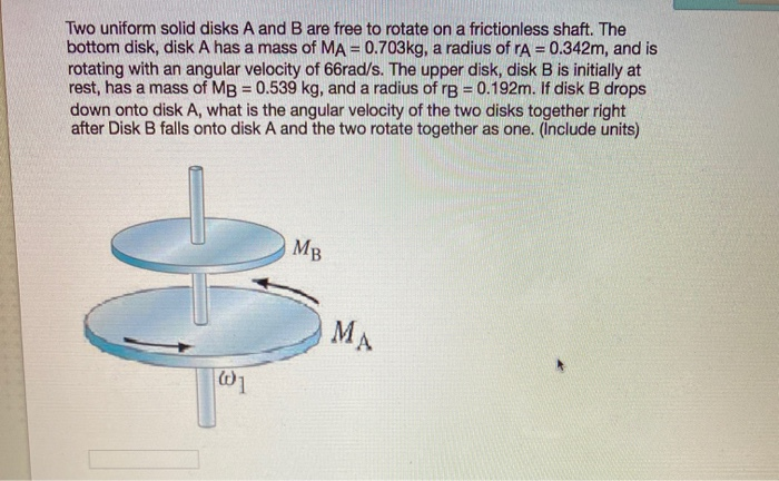 Solved Two uniform solid disks A and B are free to rotate on | Chegg.com