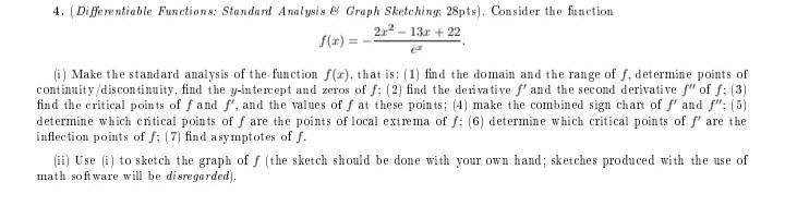 Solved 4. Differentiable Functions: Standard Analysis & | Chegg.com