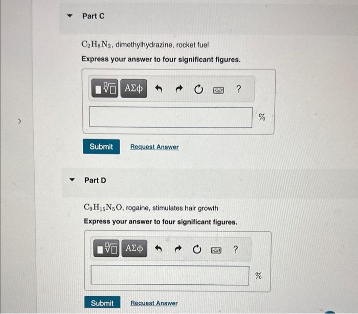 Solved calculate the mass percent of N in each of the | Chegg.com