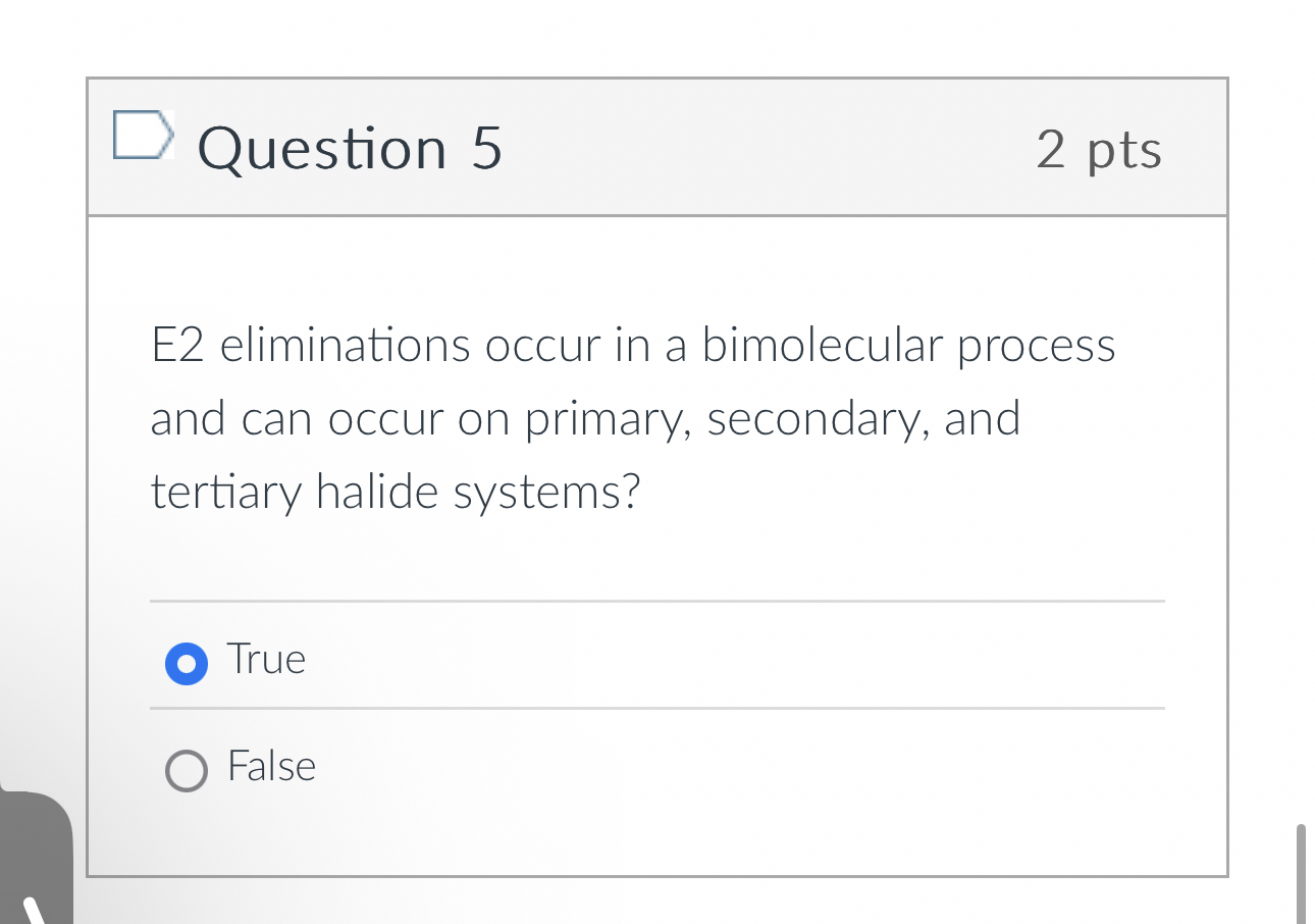 Solved Question 52 ﻿ptsE2 ﻿eliminations occur in a | Chegg.com
