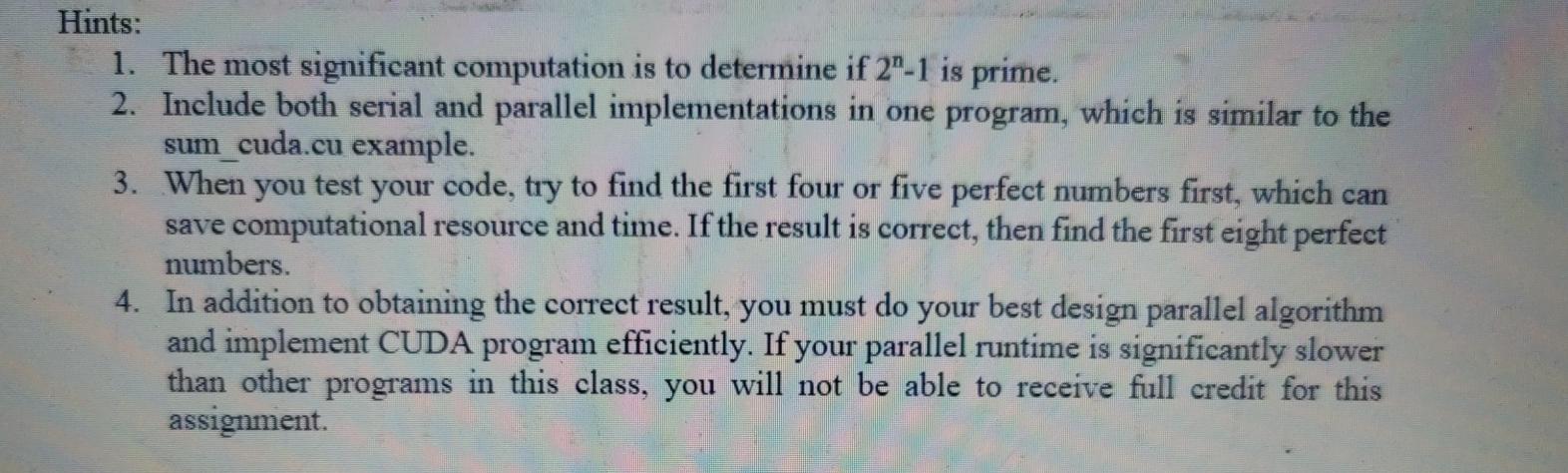 Solved #3 Write a CUDA/C Program to Find Perfect Numbers in | Chegg.com
