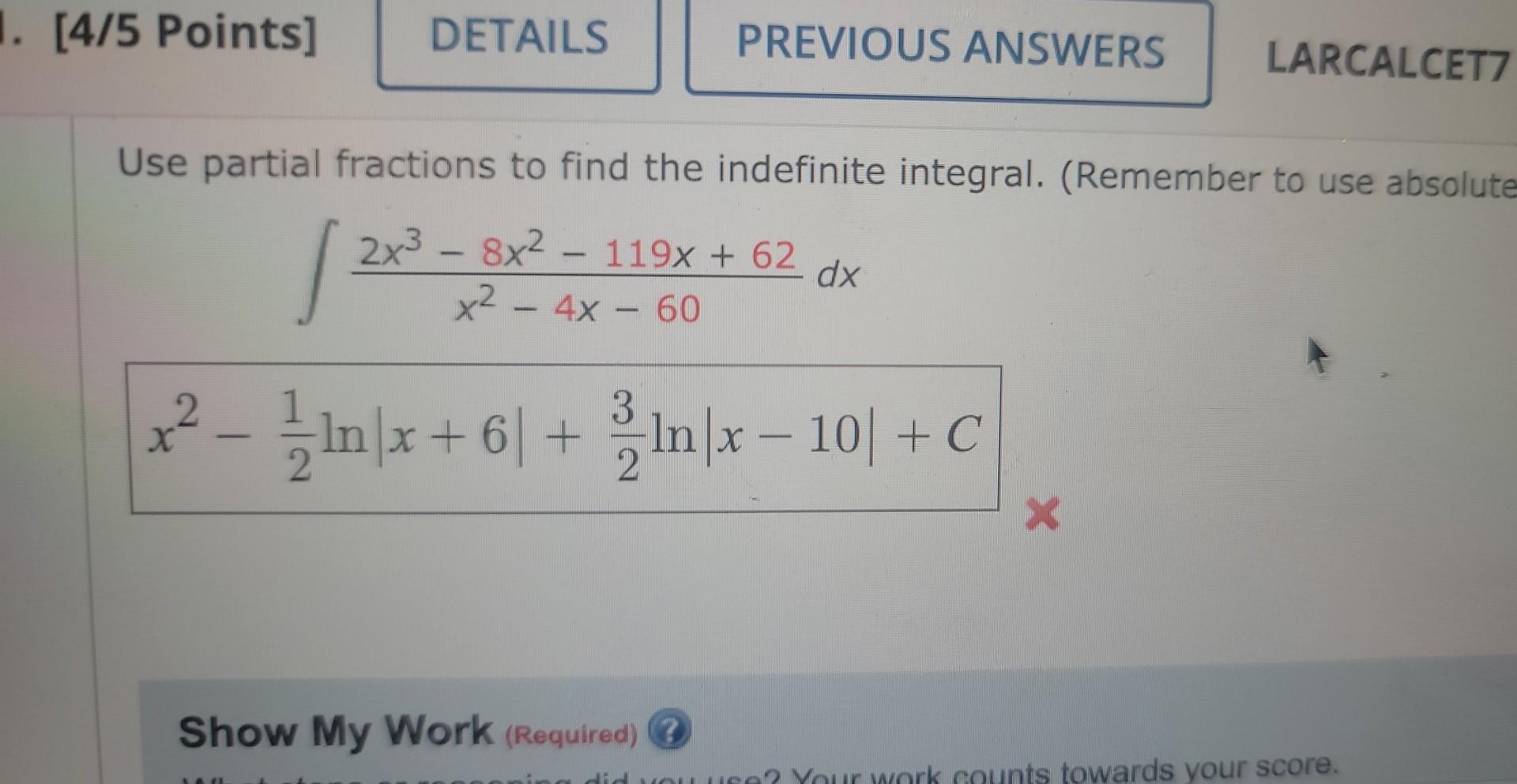 Solved Use partial fractions to find the indefinite | Chegg.com