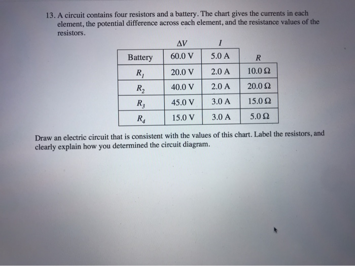 Solved 13. A circuit contains four resistors and a battery. | Chegg.com