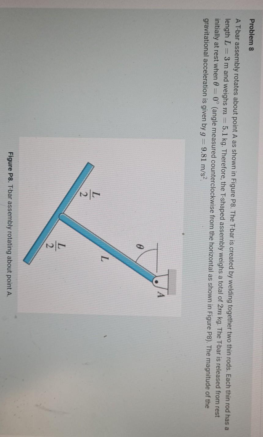 Solved Problem 8 A T-bar assembly rotates about point A as | Chegg.com