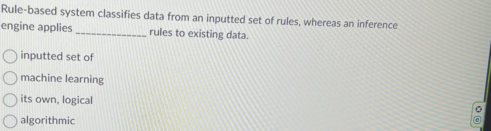 Solved Rule-based system classifies data from an inputted | Chegg.com