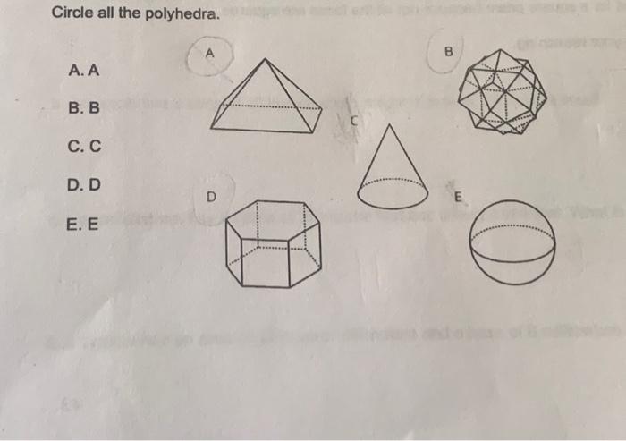 Solved Circle all the polyhedra. | Chegg.com