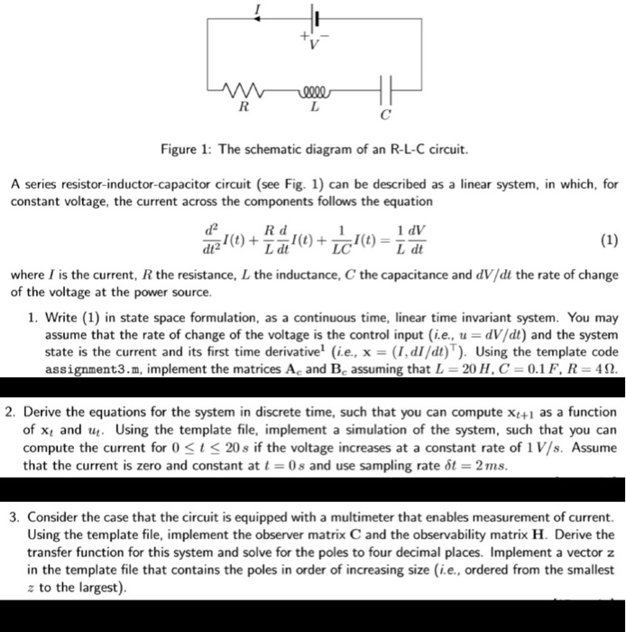 Figure 1: The schematic diagram of an R-L-C circuit. | Chegg.com