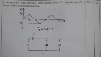 Solved Analyze the ideal clamping circuit shown below if | Chegg.com