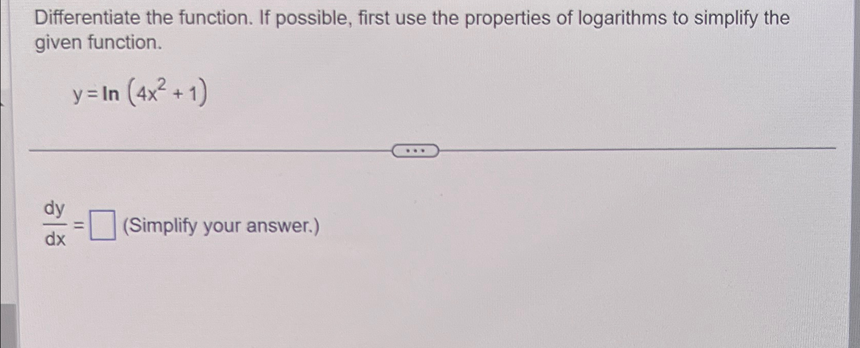 Solved Differentiate the function. If possible, first use | Chegg.com Solved Differentiate the function. If possible, first use | Chegg.com