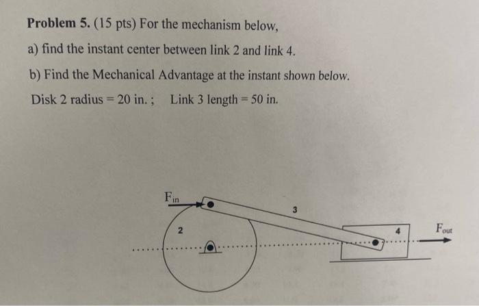 Solved Problem 5. (15 pts) For the mechanism below, a) find | Chegg.com