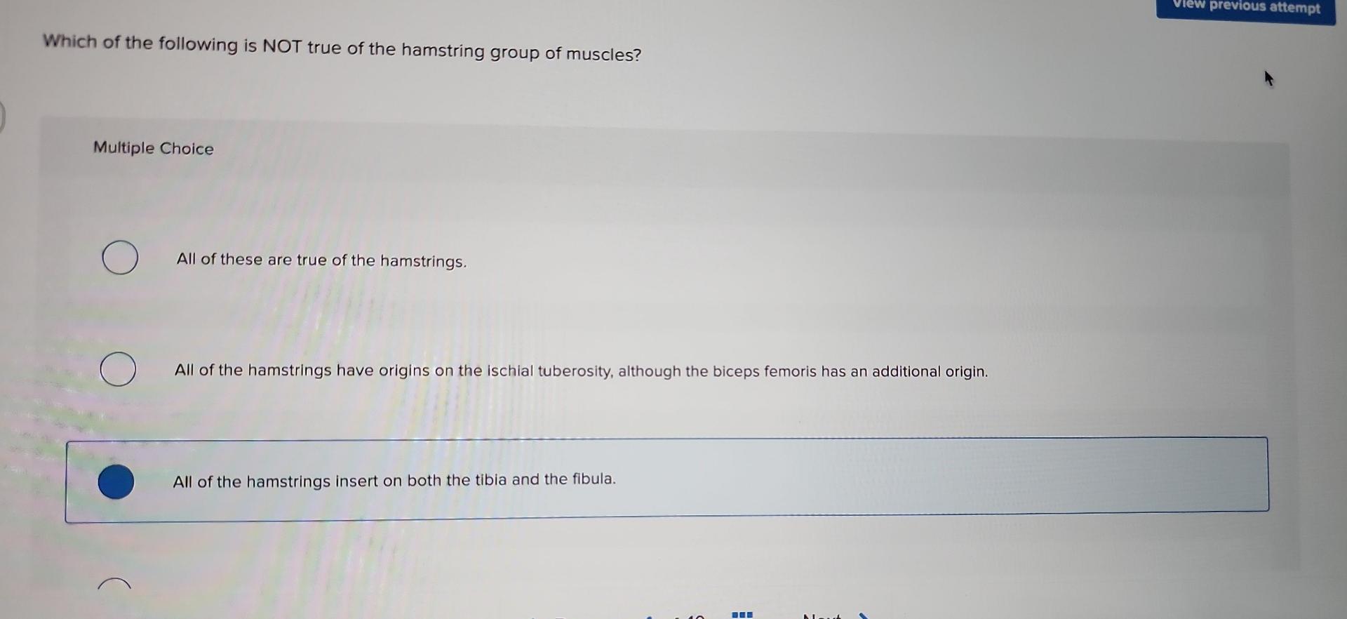 Solved Which of the following is NOT true of the hamstring | Chegg.com