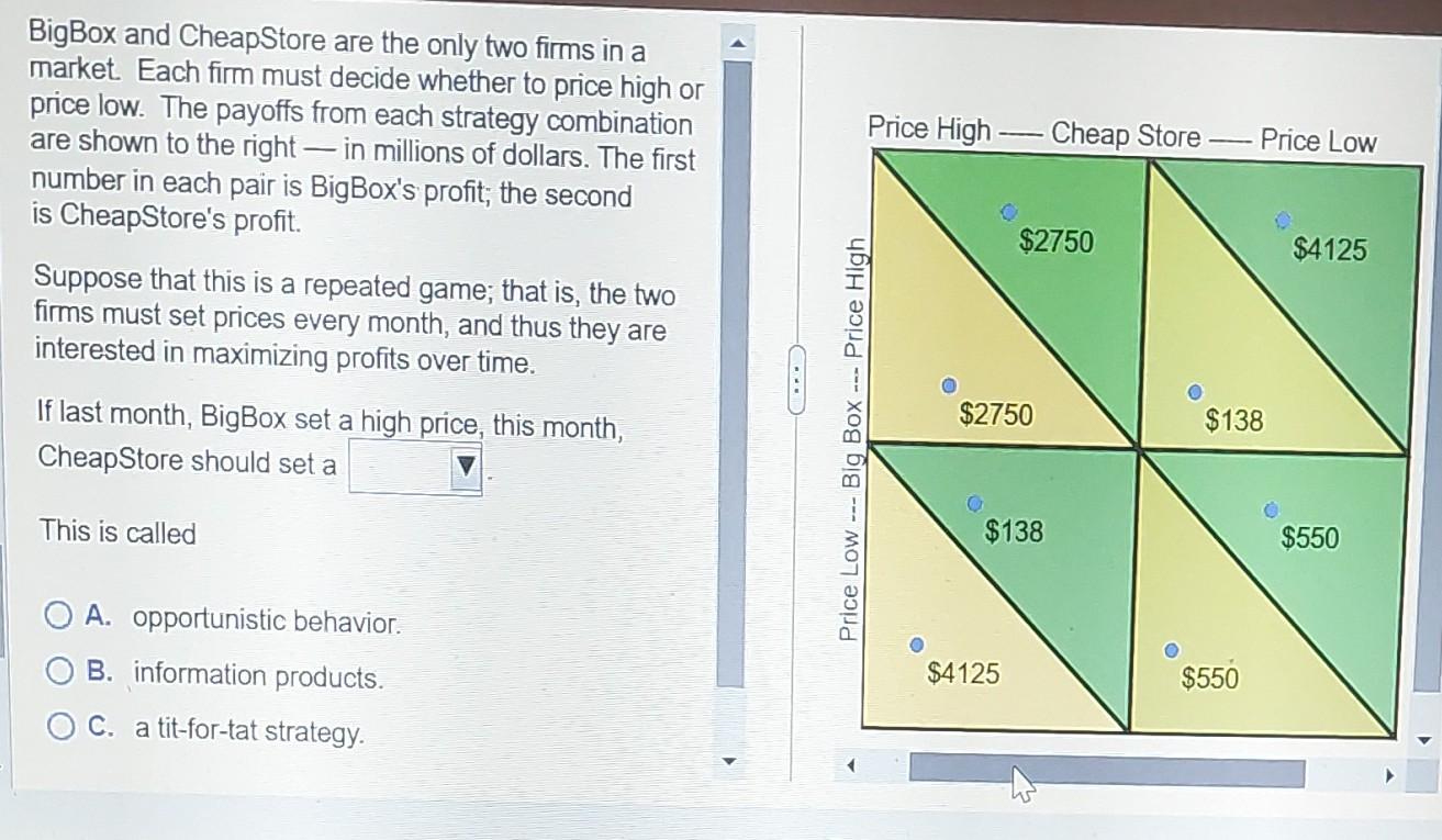 Solved BigBox and CheapStore are the only two firms in a | Chegg.com