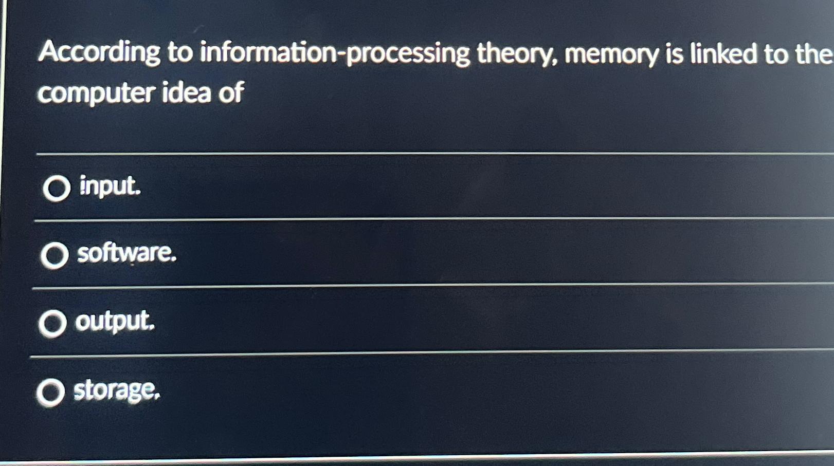 Solved According To Information Processing Theory Memory Is