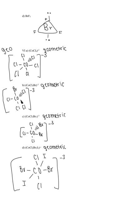 Solved Need help determining the rest of the VSEPR | Chegg.com