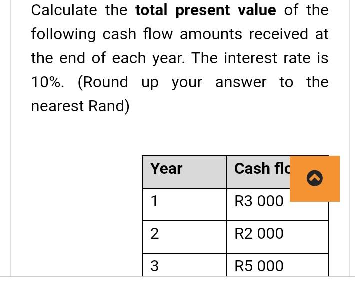 Solved Calculate the total present value of the following | Chegg.com