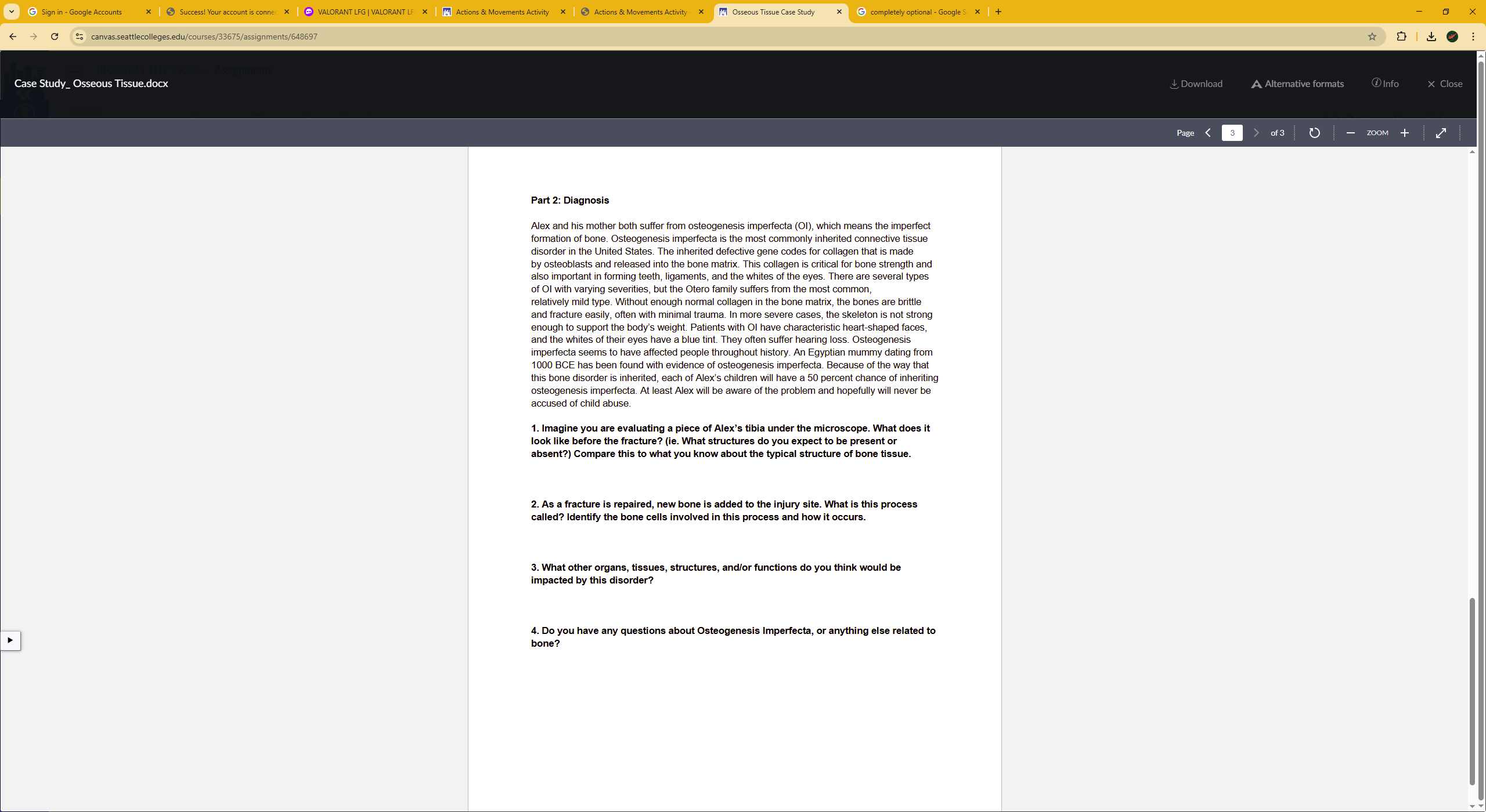 Solved Part 2: DiagnosisAlex and his mother both suffer from | Chegg.com