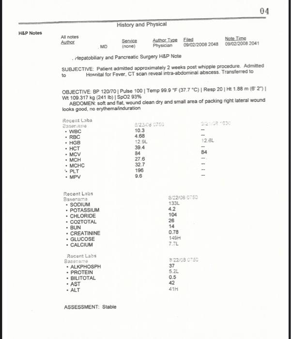 Solved H&P Notes 04 History and Physical All notes Author | Chegg.com