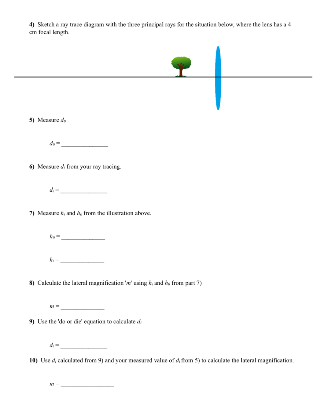 Solved Sketch a ray trace diagram with the three principal | Chegg.com