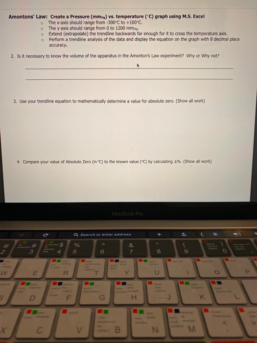 O 0 Amontons' Law: Create a Pressure (mm) vs. | Chegg.com