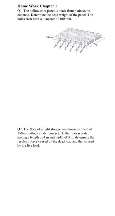 Solved Home Work Chapter 1 Q1. The hollow core panel is made | Chegg.com