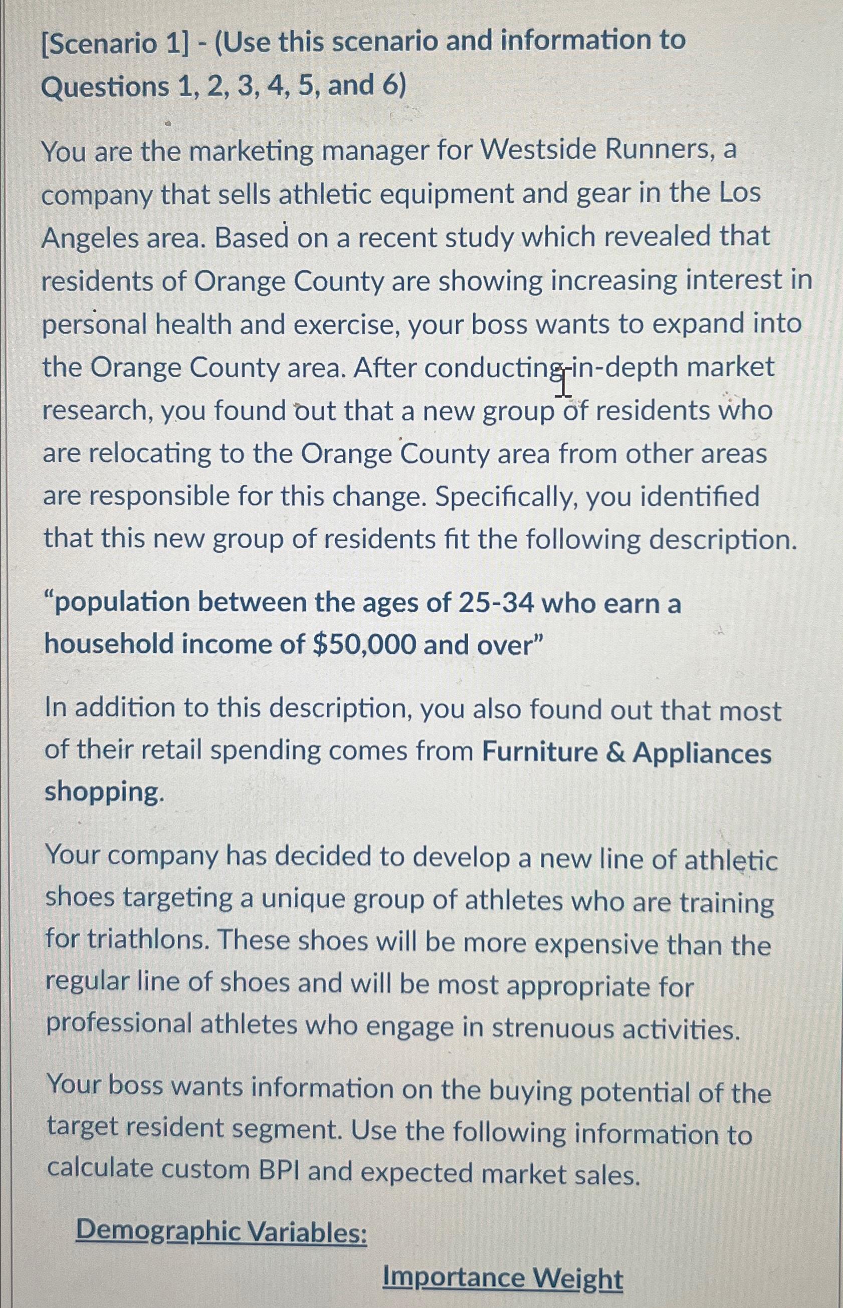 Solved [Scenario 1] - (Use this scenario and information to | Chegg.com