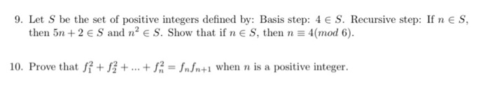 Solved 9. Let S be the set of positive integers defined by: | Chegg.com