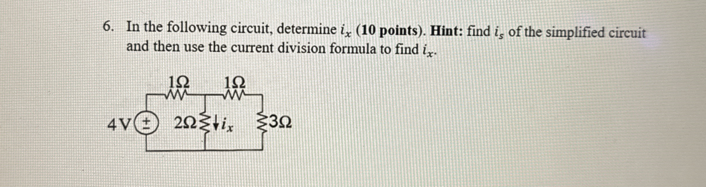 Solved In the following circuit, determine ix ( 10 ﻿points). | Chegg.com