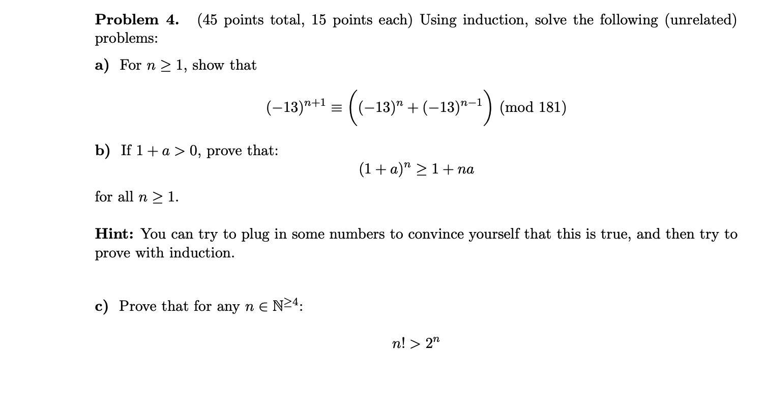 Solved Problem 4. (45 points total, 15 points each) Using | Chegg.com Solved Problem 4. (45 points total, 15 points each) Using | Chegg.com