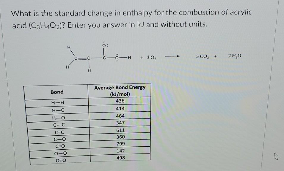 Solved What is the standard change in enthalpy for the | Chegg.com