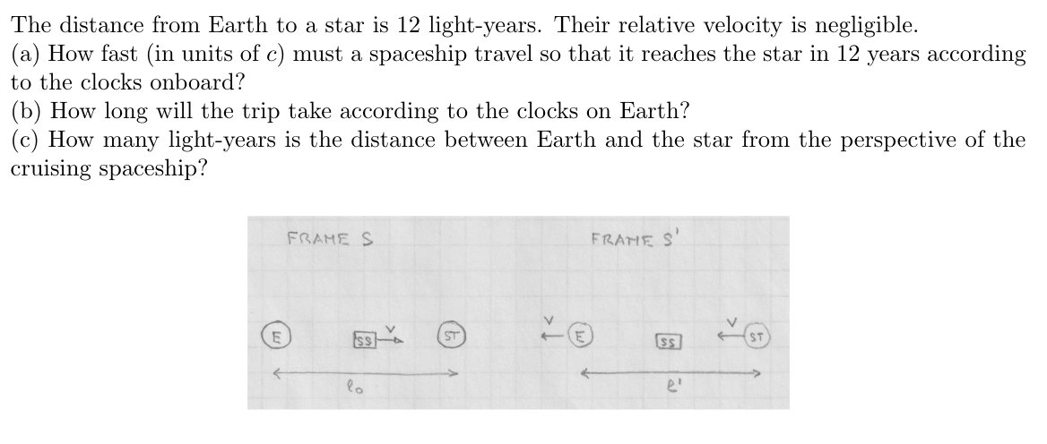 Solved The distance from Earth to a star is 12 ﻿light-years. | Chegg.com