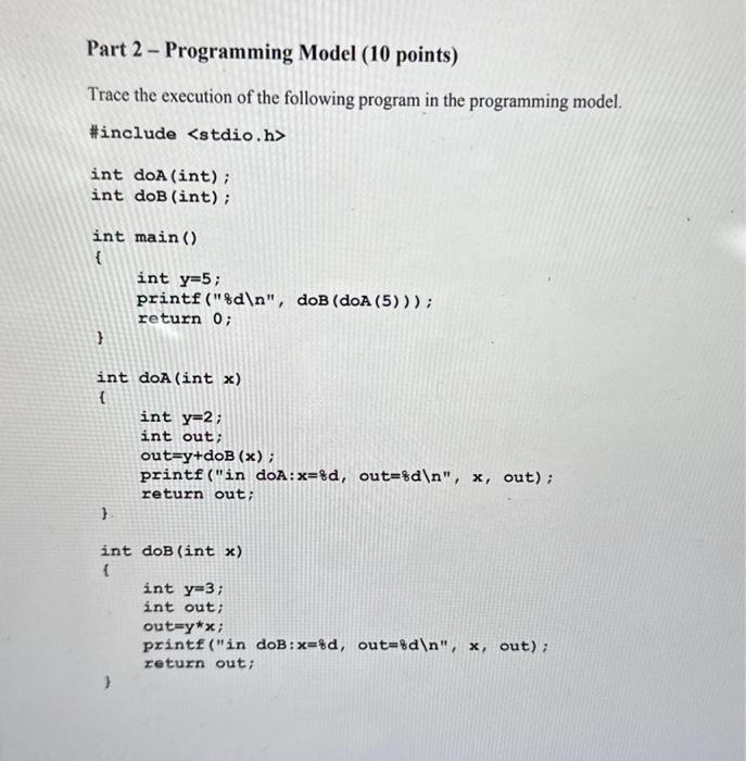 Solved c language if you could trace this code and explain | Chegg.com